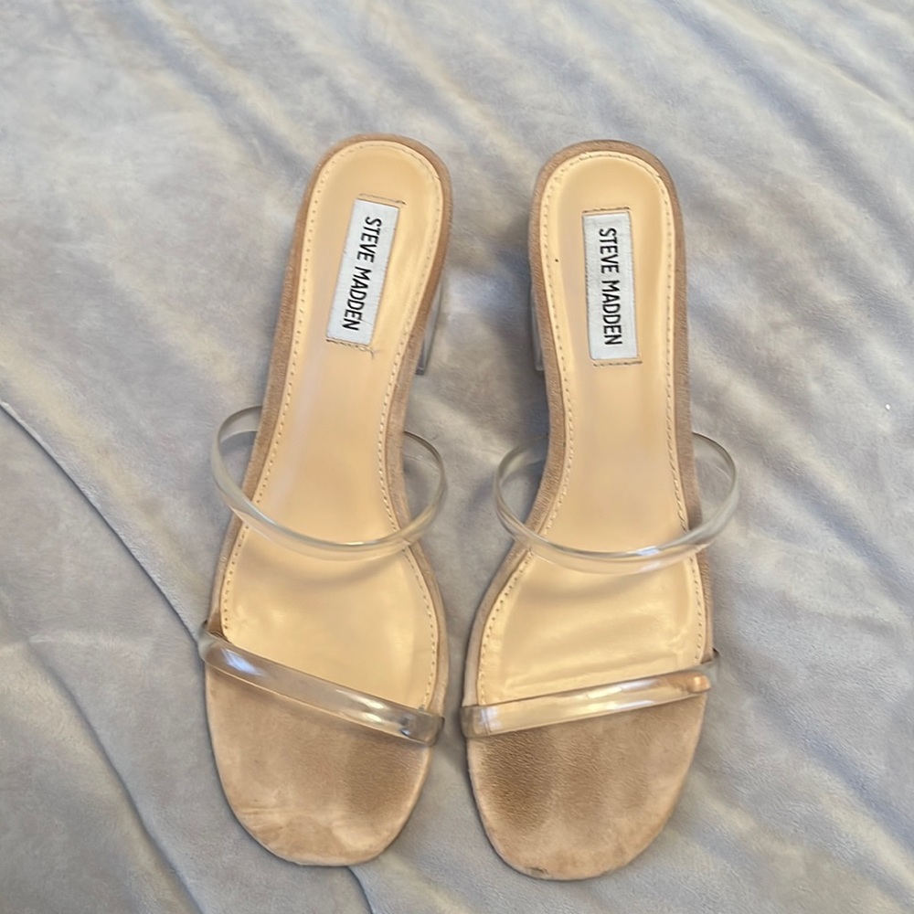 Steve Madden Clear Small Block Heels - Gem